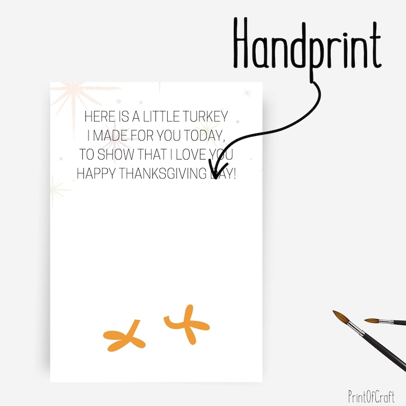 Thanksgiving Turkey Handprint Craft, Fall Handprint Kids Printable ...