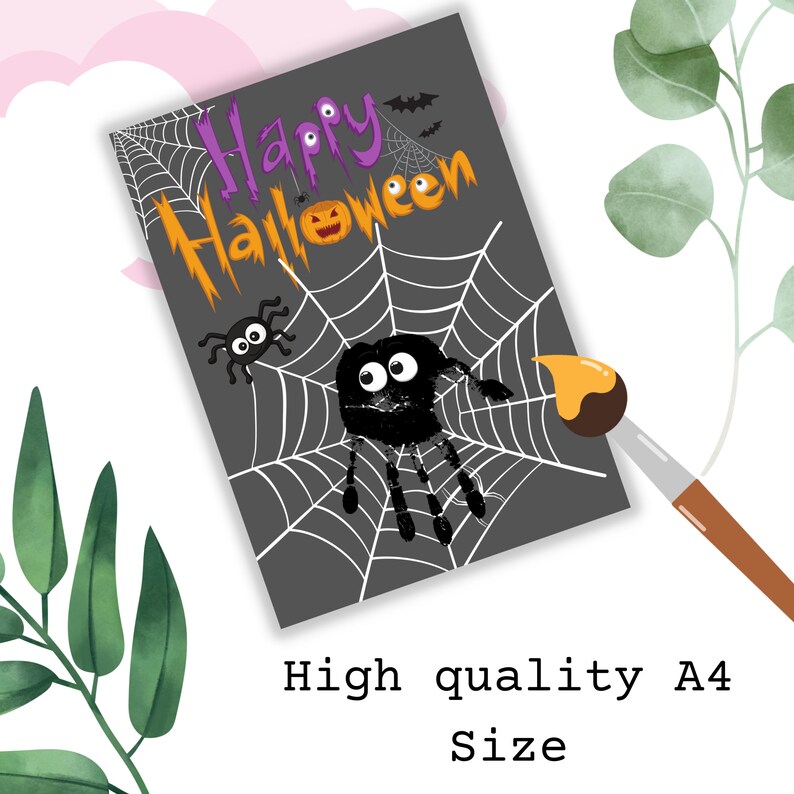 Halloween Spider Handprint Craft Handprint Art Halloween - Etsy