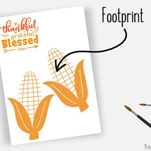 Thanksgiving Footprint Art, Handprint Keepsake Memory, Corn Footprint ...