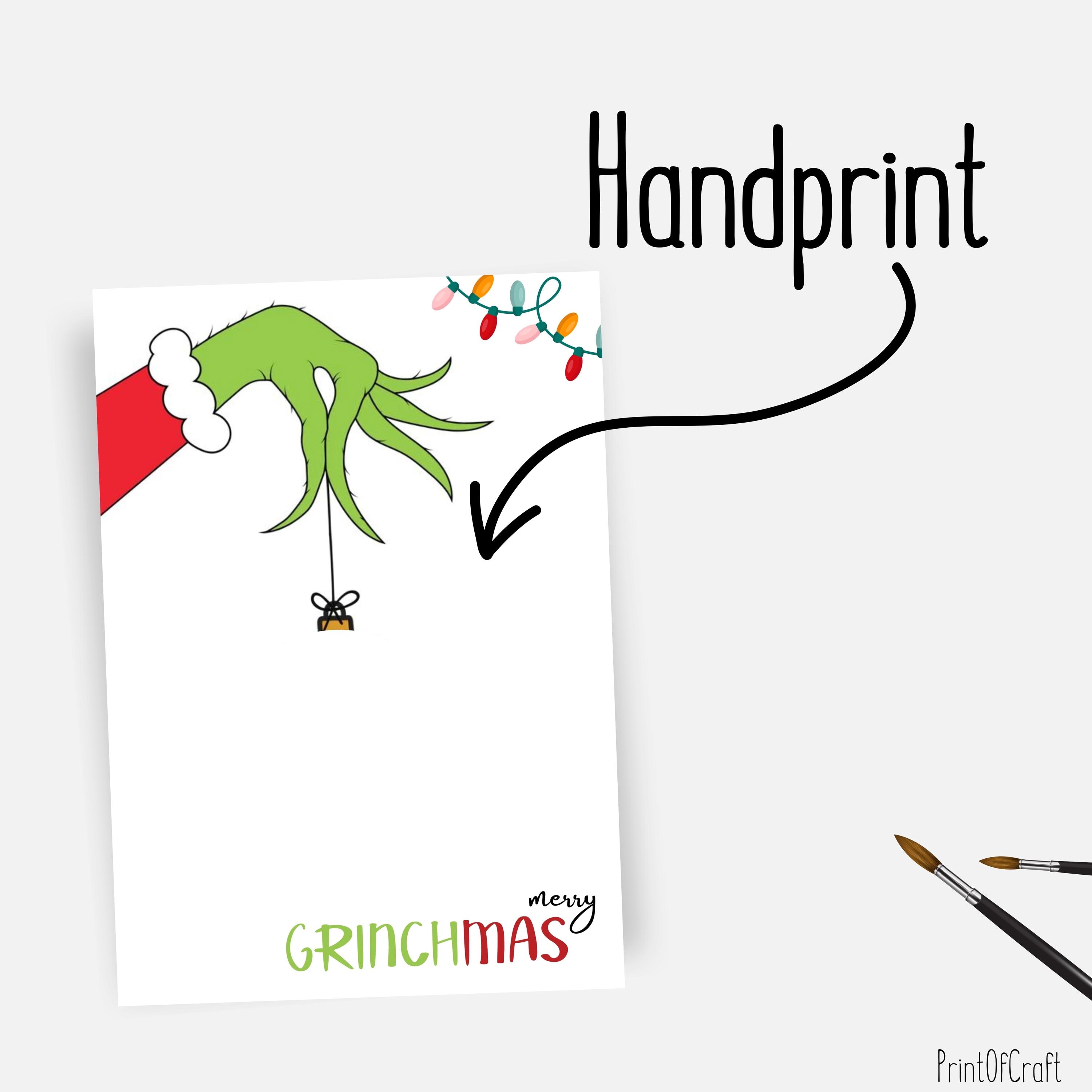 Christmas Handprint Footprint DIY Art Craft Bundle, Merry Grinchmas ...