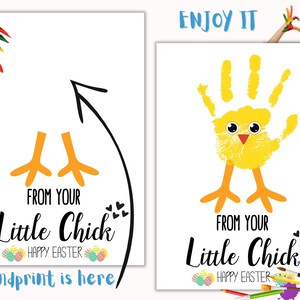 Easter Chicken Handprint Art, Toddler Handprint Keepsake, Easter ...