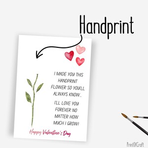 Valentine's Day Handprint Art Craft Template, Kids Valentine Activity ...
