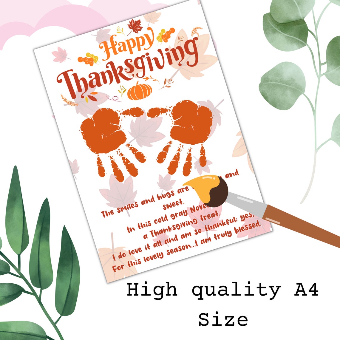 Thanksgiving Handprint Footprint Craft Bundle Fall Printable - Etsy