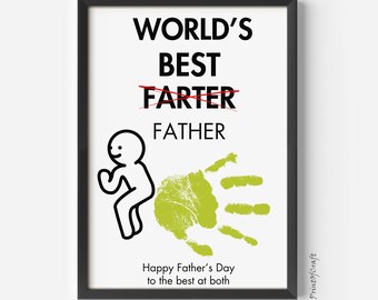 Dad Footprint Handprint Craft for Fathers Day Gift, Printable Kids ...