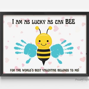 Bee Valentines Day Footprint Craft, Bee My Valentines Handprint Art ...