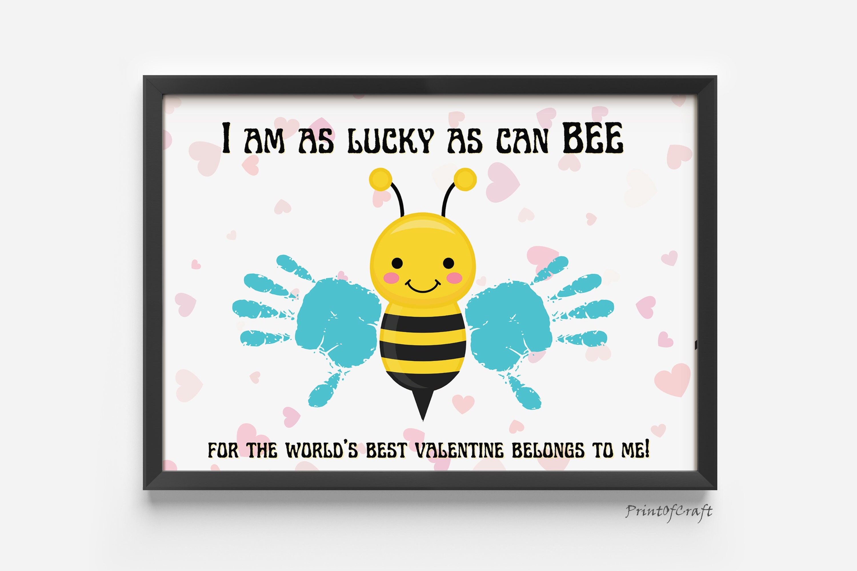 Bee Valentines Day Footprint Craft, Bee My Valentines Handprint Art ...