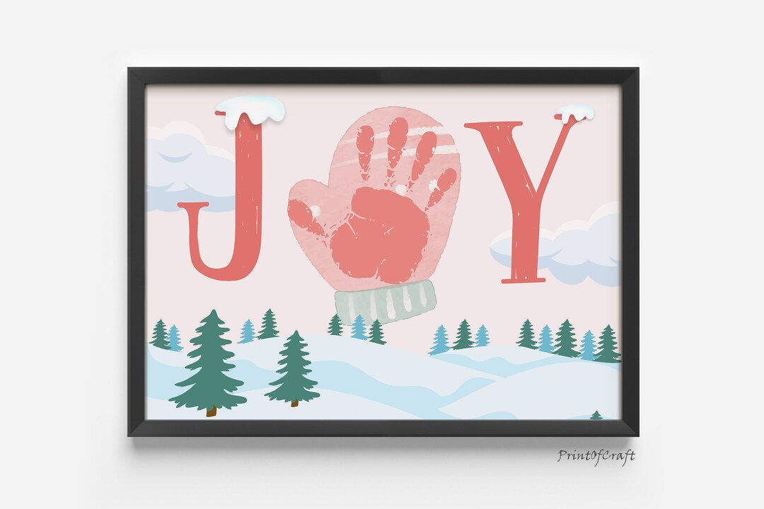 Christmas Handprint Joy, Footprint Handprint Christmas Art Craft, Baby ...