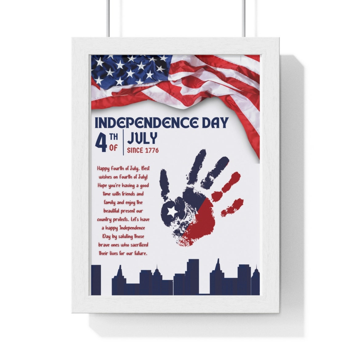 Independence Day Handprint Craft Digital Printable Happy 4th | Etsy