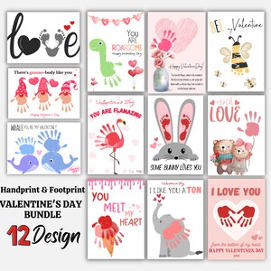 Valentines Day Handprint Footprint Craft, Love Handprint Art Craft ...