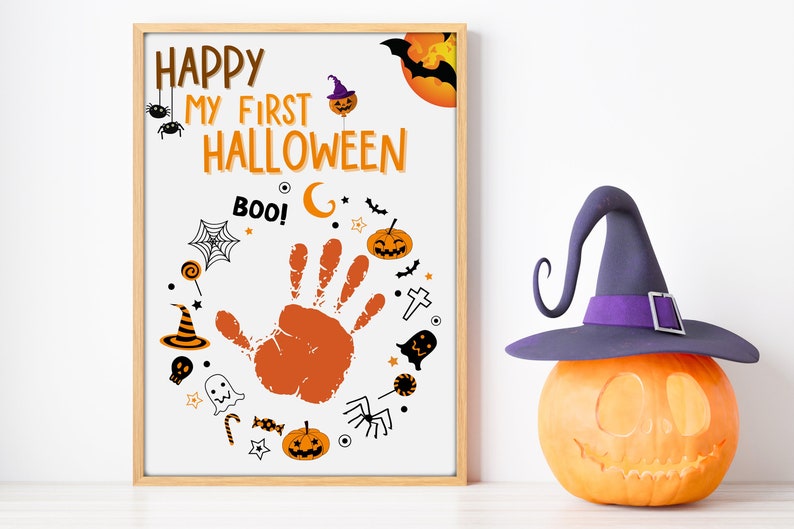 My First Halloween Handprint Art, Handprint Craft for Hallowen From ...