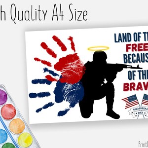 Memorial Day Handprint Craft, Preschool DIY Memorial Day Handprint Art ...