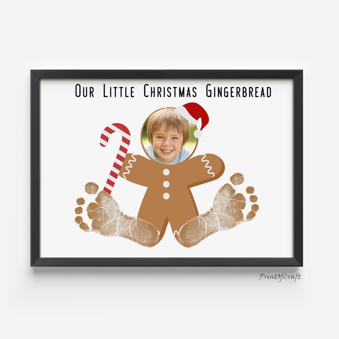 Christmas Handprint Craft, Christmas Gingerbread Footprint Art ...