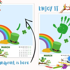 2024 Handprint Calendar, Footprint Handprint Art Craft DIY Gift Child ...