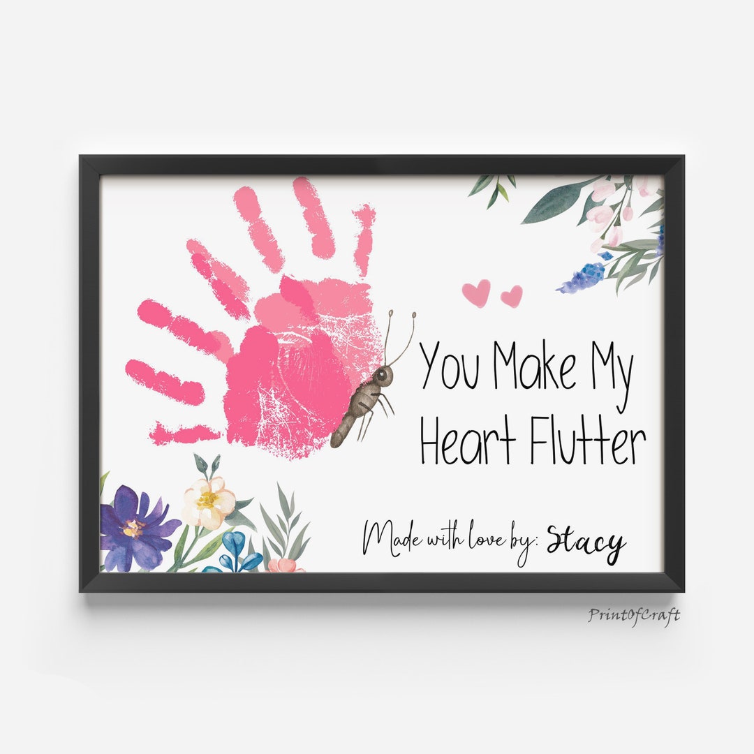 Valentines Day Handprint Footprint Mommy Art Craft, You Make My Heart ...