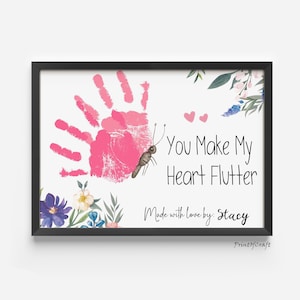 Valentines Day Handprint Footprint Mommy Art Craft, You Make My Heart ...