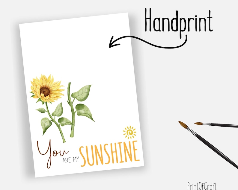 Mothers Day Handprint Art Craft, You Are My Sunshine Flower, Handprint ...