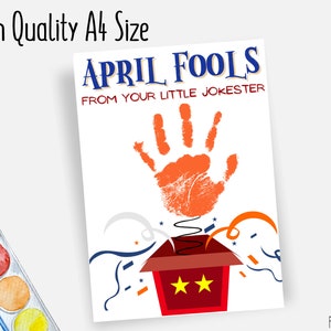 April Fools Day Craft Handprint Art, Toddler 1st April Keepsake, April ...