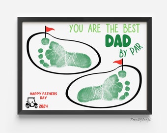 Dad Footprint Handprint Craft for Fathers Day Gift, Printable Kids ...