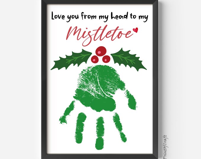 Mistletoe Christmas Handprint Art Craft, Christmas Activity for Baby ...