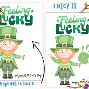 Feeling Lucky Handprint, St Patrick's Day Handprint Art Craft ...