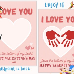 Valentines Day Handprint Footprint Art Craft Valentines Day - Etsy