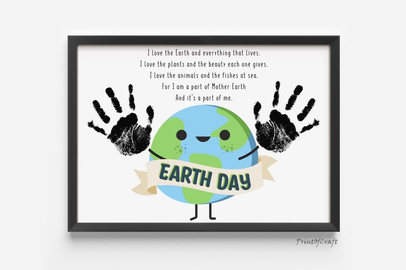 Earth Day Handprint Poem Craft Happy Earth Day Handprint - Etsy