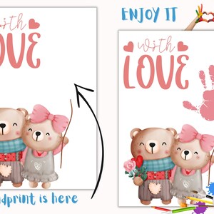 Valentines Day Footprint Handprint Craft, Love Art Craft, Preschool ...