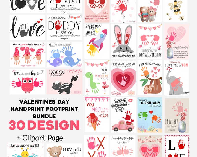 Valentines Day Handprint Footprint Craft, Love Handprint Art Craft ...