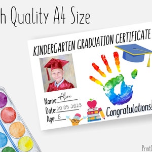 Preschool Graduation Handprint Art, Toddler Handprint Keepsake, Pre-k ...