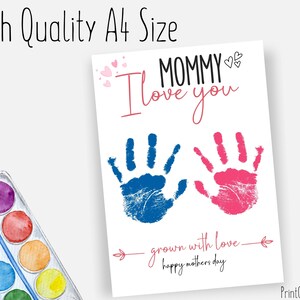 Mothers Day Grandmother Handprint Art Craft, Mothers Day Gift for ...