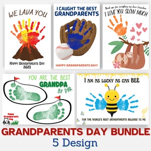 Grandparents Day Handprint Footprint Art Craft, Grandparents Day DIY ...
