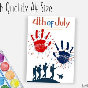 Independence Day Handprint Footprint Art Craft, 4th of July Handprint ...