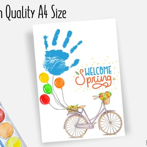Spring Handprint Footprint Art Craft, Spring Balloon Handprint, Kids ...