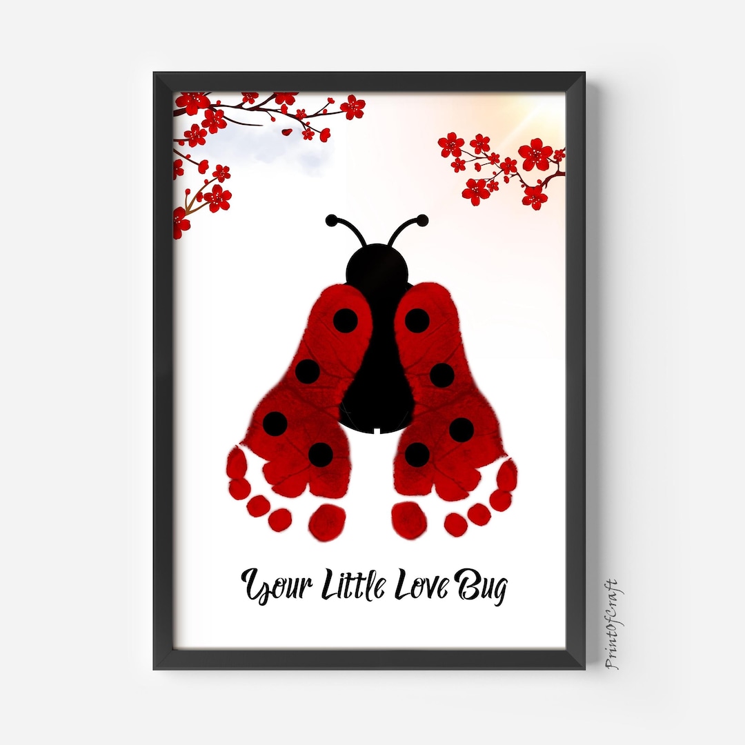 Mothers Day Handprint Art Craft Template, Ladybug Printable, Mothers ...