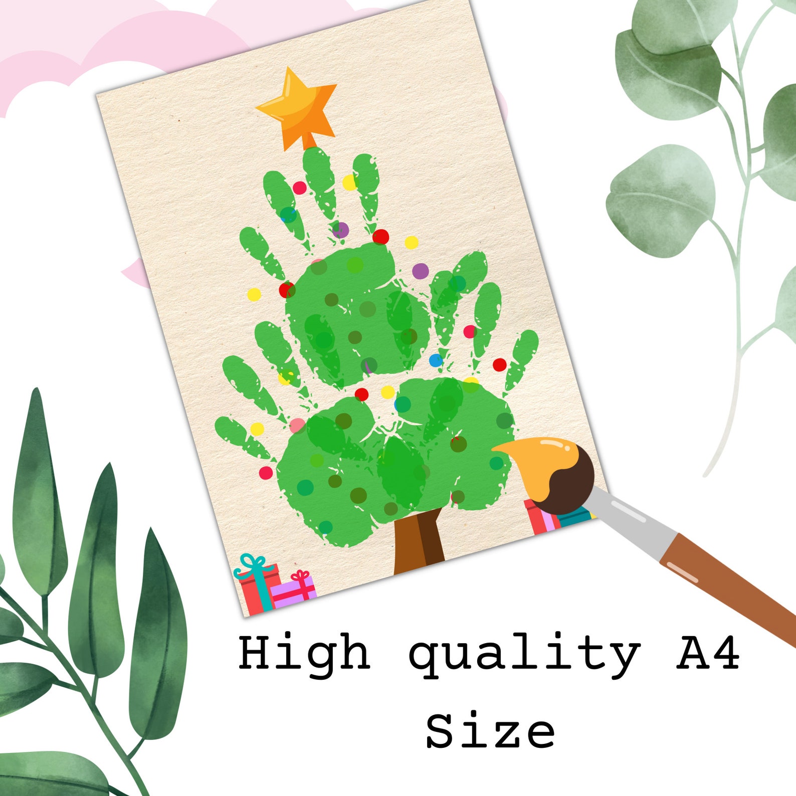 Christmas Handprint Art Craft Christmas Footprint DIY Decor - Etsy