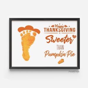 Thanksgiving Footprint Craft, Pumpkin Pie Footprint, Kids Baby Toddler ...
