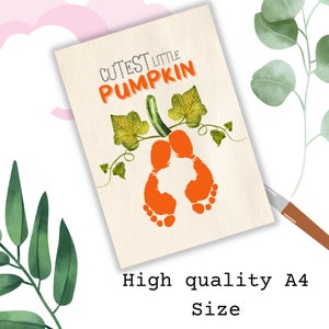 Cutest Little Pumpkin, Footprint Art Craft, Thanksgiving Fall Autumn ...