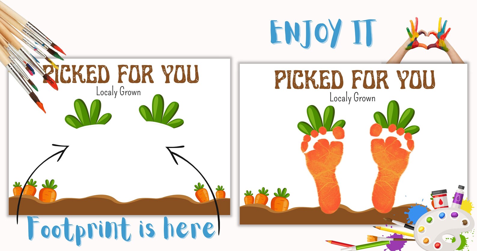 Easter Footprint Handprint Art Craft Easter Footprint Carrot - Etsy