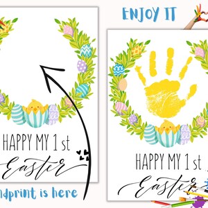 1st Easter Handprint Footprint Art, Toddler Handprint Keepsake, Easter ...