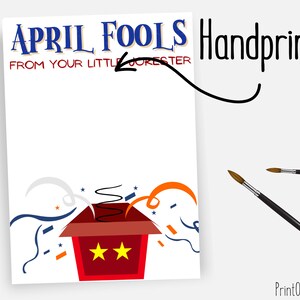April Fools Day Craft Handprint Art, Toddler 1st April Keepsake, April ...