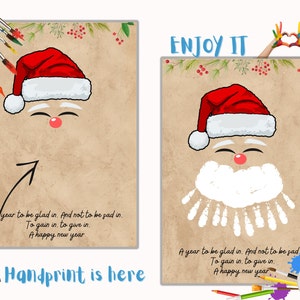 Christmas Handprint Footprint DIY Art Craft Bundle, Printable Christmas ...