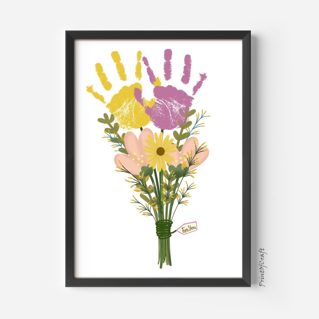 Valentines Day Handprint Craft for Grandma, DIY Gift Handprint Children ...