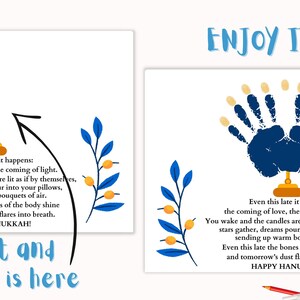 Hanukkah Handprint Footprint DIY Art Craft Bundle, Printable Christmas ...