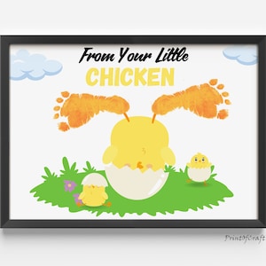 Easter Chicken Handprint Art, Toddler Handprint Keepsake, Easter ...