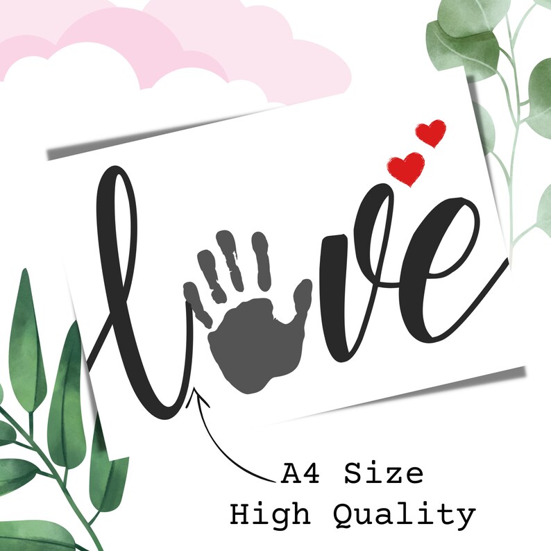 Valentines Day Footprint Handprint Love Handprint Art Craft - Etsy