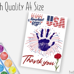 Memorial Day Handprint Footprint Craft, Digital Print Handprint ...