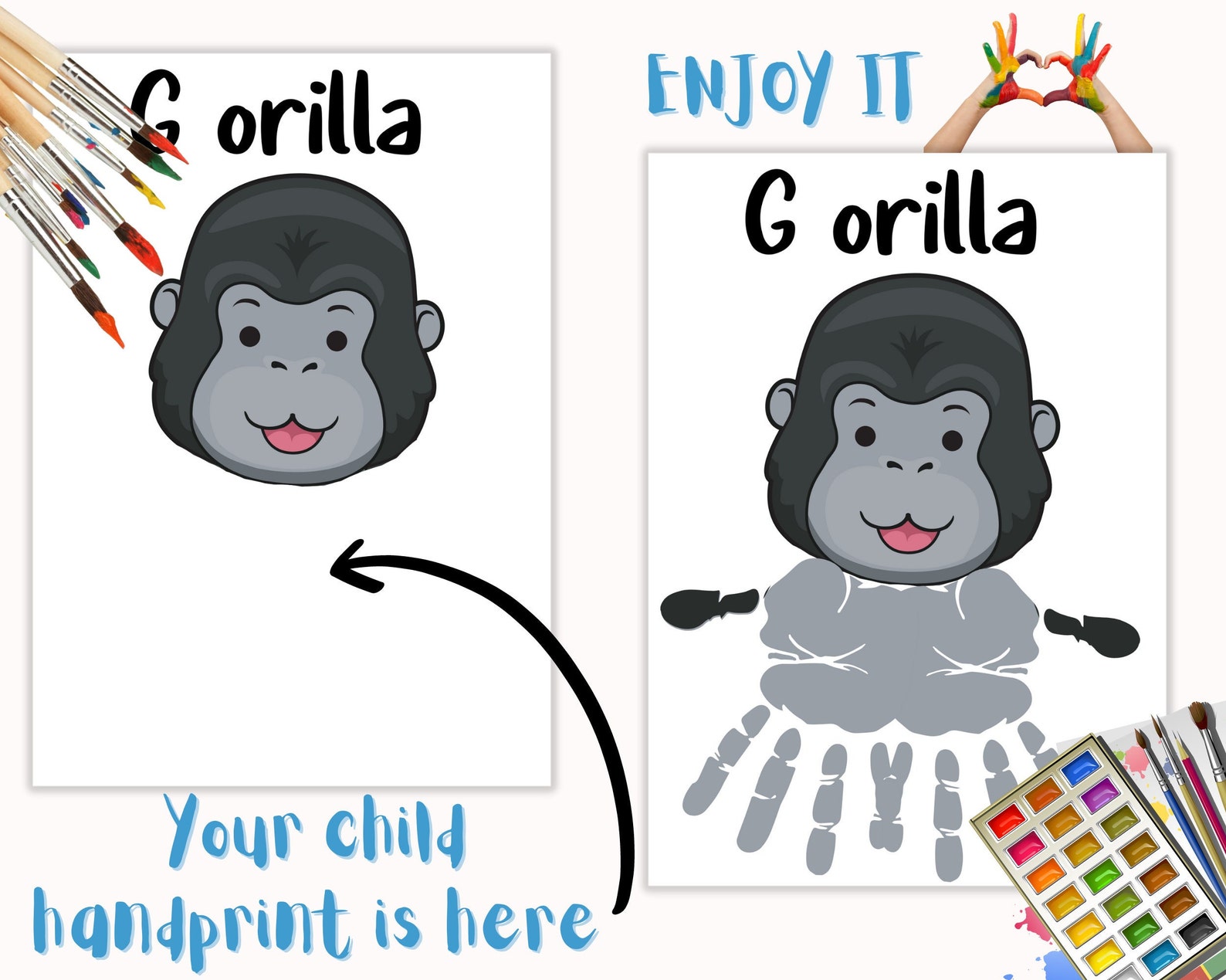 Alphabet Handprint Art Printable Craft, My Handprint Footprint Book ...