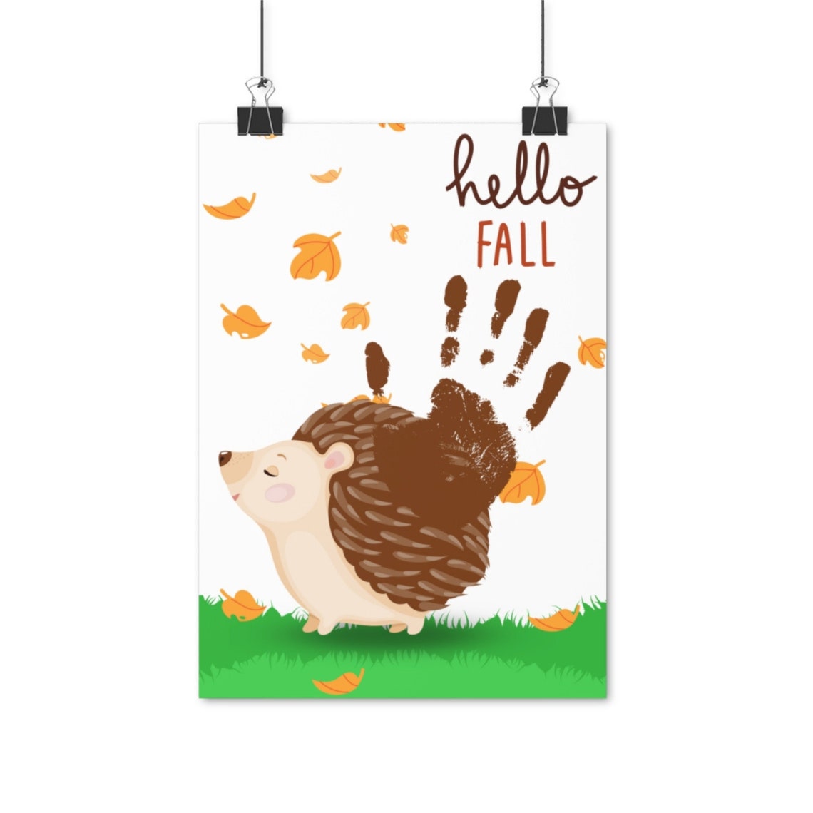 Hedgehog Handprint Craft for Fall DIY Kids Handprint - Etsy