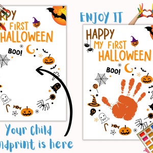 My First Halloween Handprint Art, Handprint Craft for Hallowen From ...