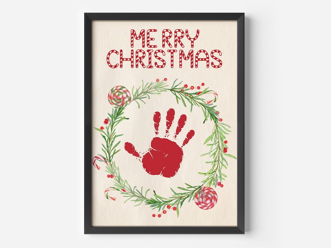 Christmas Handprint Art Craft, DIY Printable Christmas Handprint ...